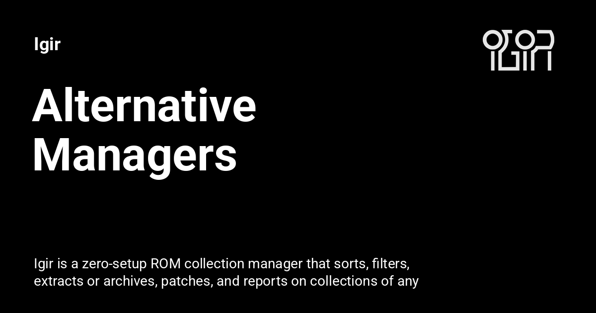 Alternative Managers - Igir