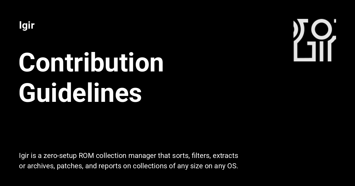 Contribution Guidelines - Igir